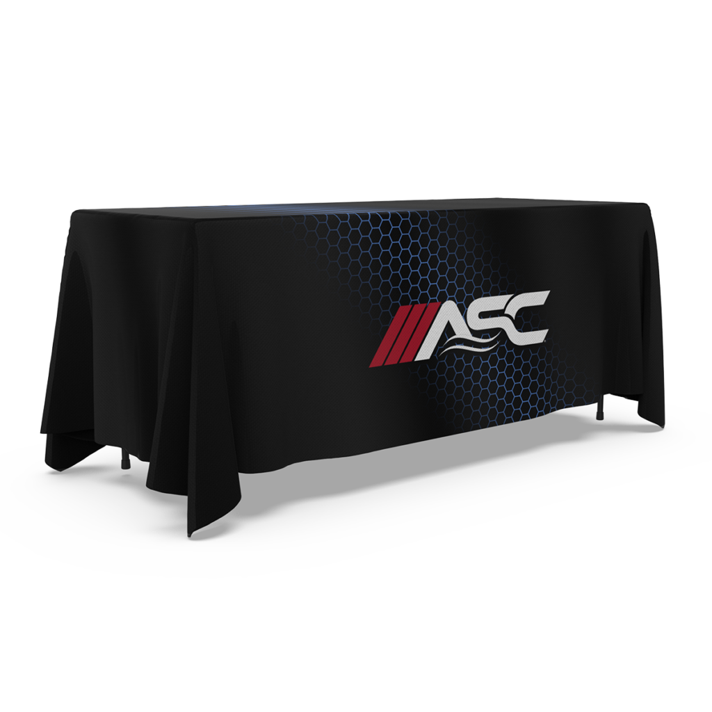 Custom Printed Table Covers & Tablecloths | Action Sports Canopies