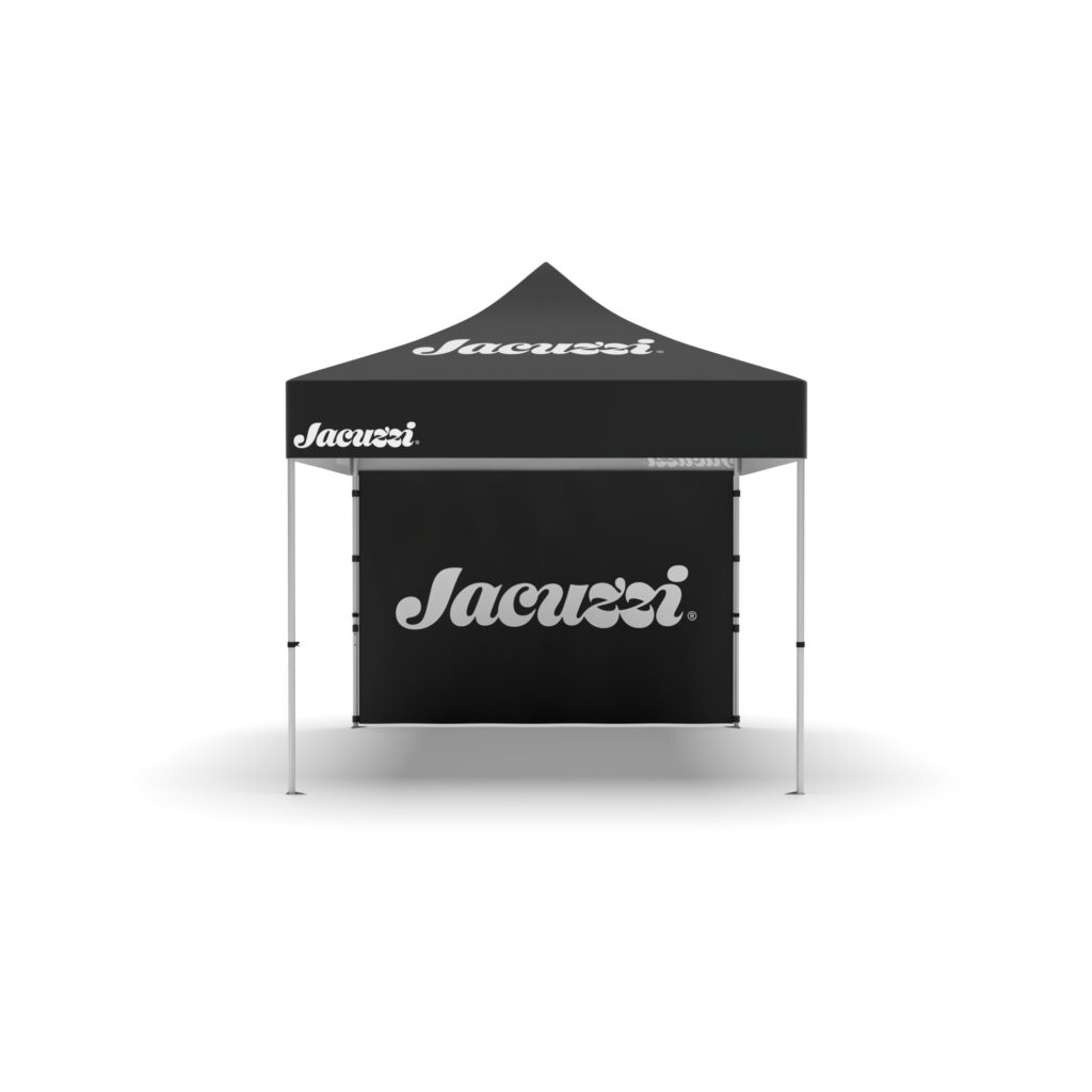 Jacuzzi® 10’x10’ Pop Up Tent w/ Background - Black | Action Sports Canopies